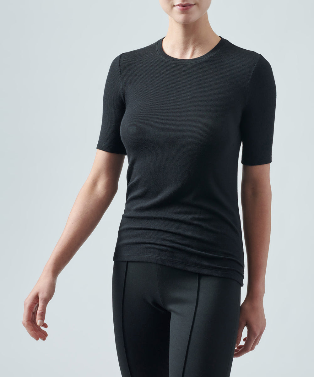 ATM Anthony Thomas Melillo Women's Modal Rib Short Sleeve Crew Neck Tee ...